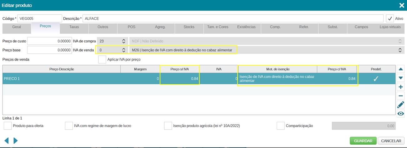 IVA zero no cabaz de alimentos - Softpack- software Gestwin